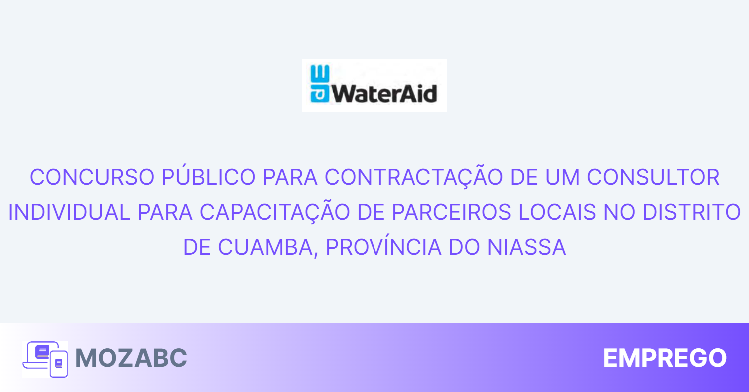 Concurso Público para Contractação de um Consultor Individual para ...